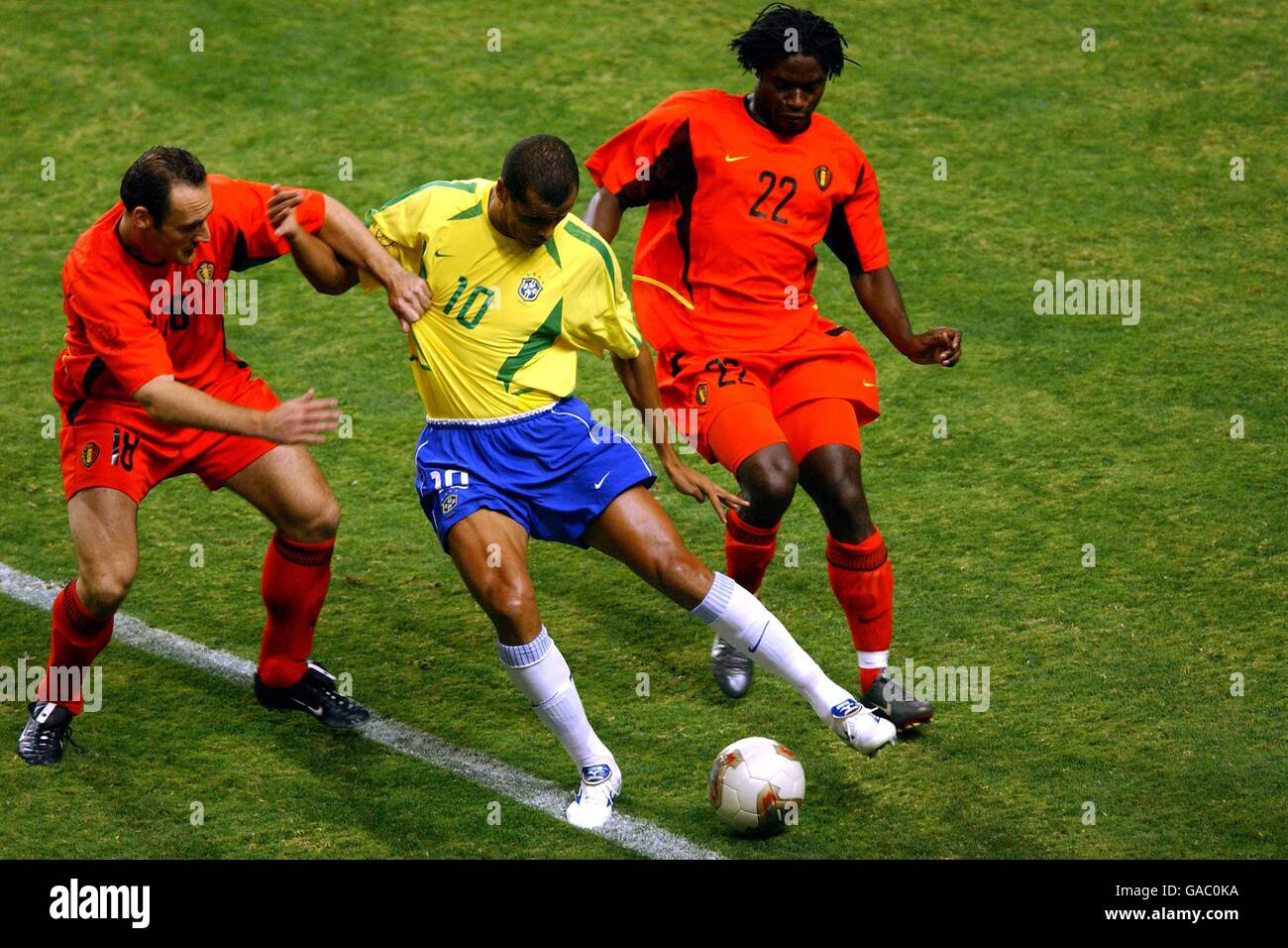 Soccer - FIFA World Cup 2002 - Second Round - Brazil v Belgium Stock ...