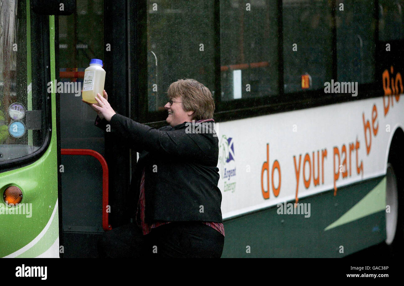 UK's first bio-buses Stock Photo - Alamy