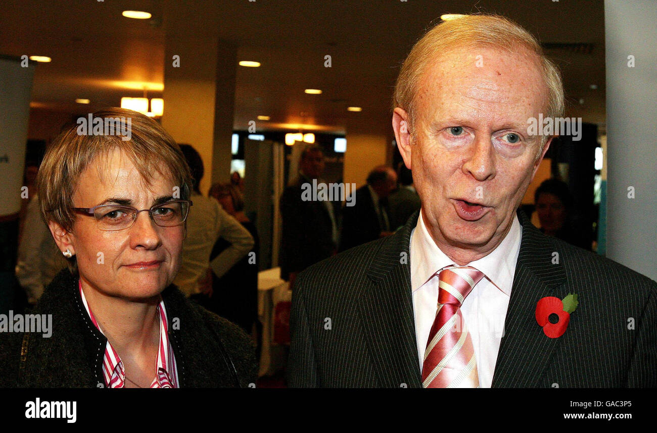 Ulster Unionist Leader Sir Reg Empey (right) introduces SDLP MLA and ...