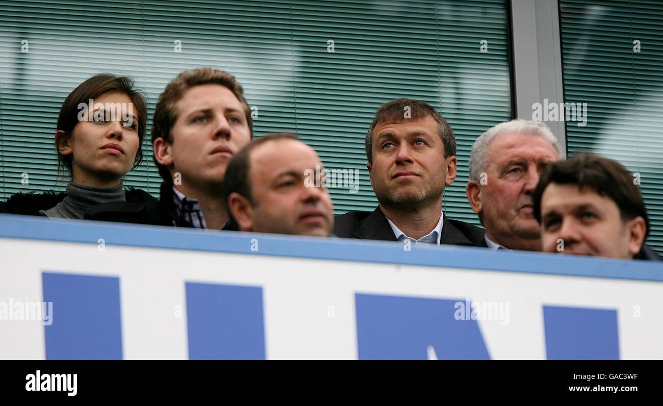Chelsea owner roman abramovich back looks on from the stands hi-res ...