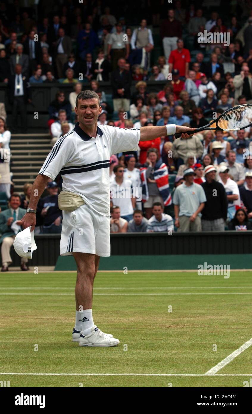 Centre Court is invaded by two members of the crowd who manage to play ...