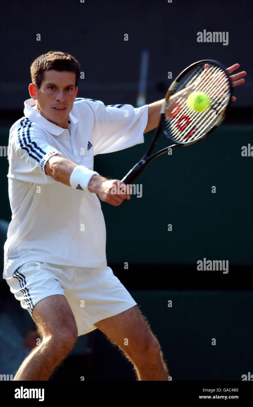 Tennis - Wimbledon 2002 - Second Round. Tim Henman in action against ...