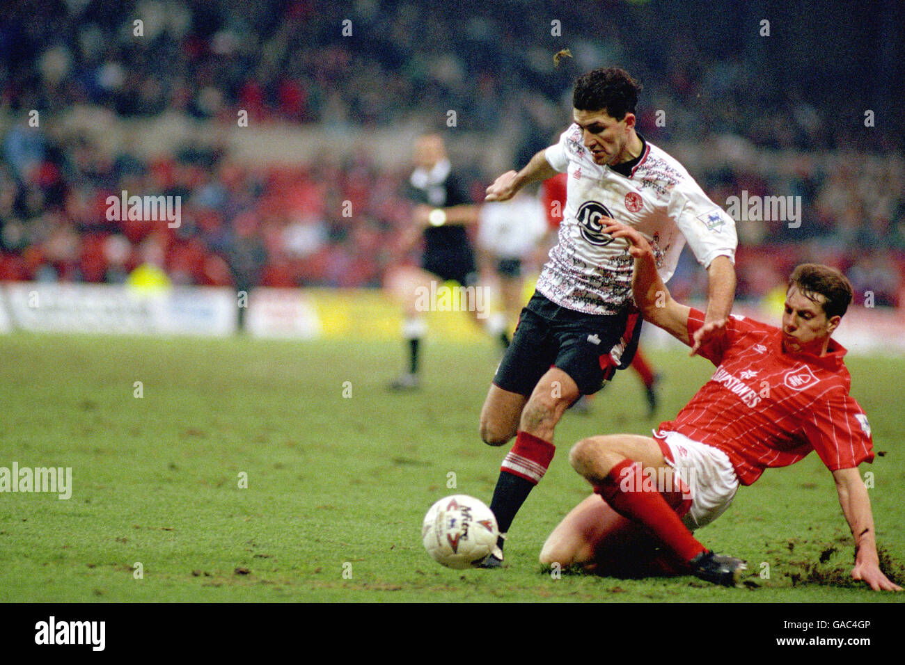 MIDDLESBROUGH'S PAUL WILKINSON IS TACKLED BY NOTTINGHAM FOREST'S CARL ...