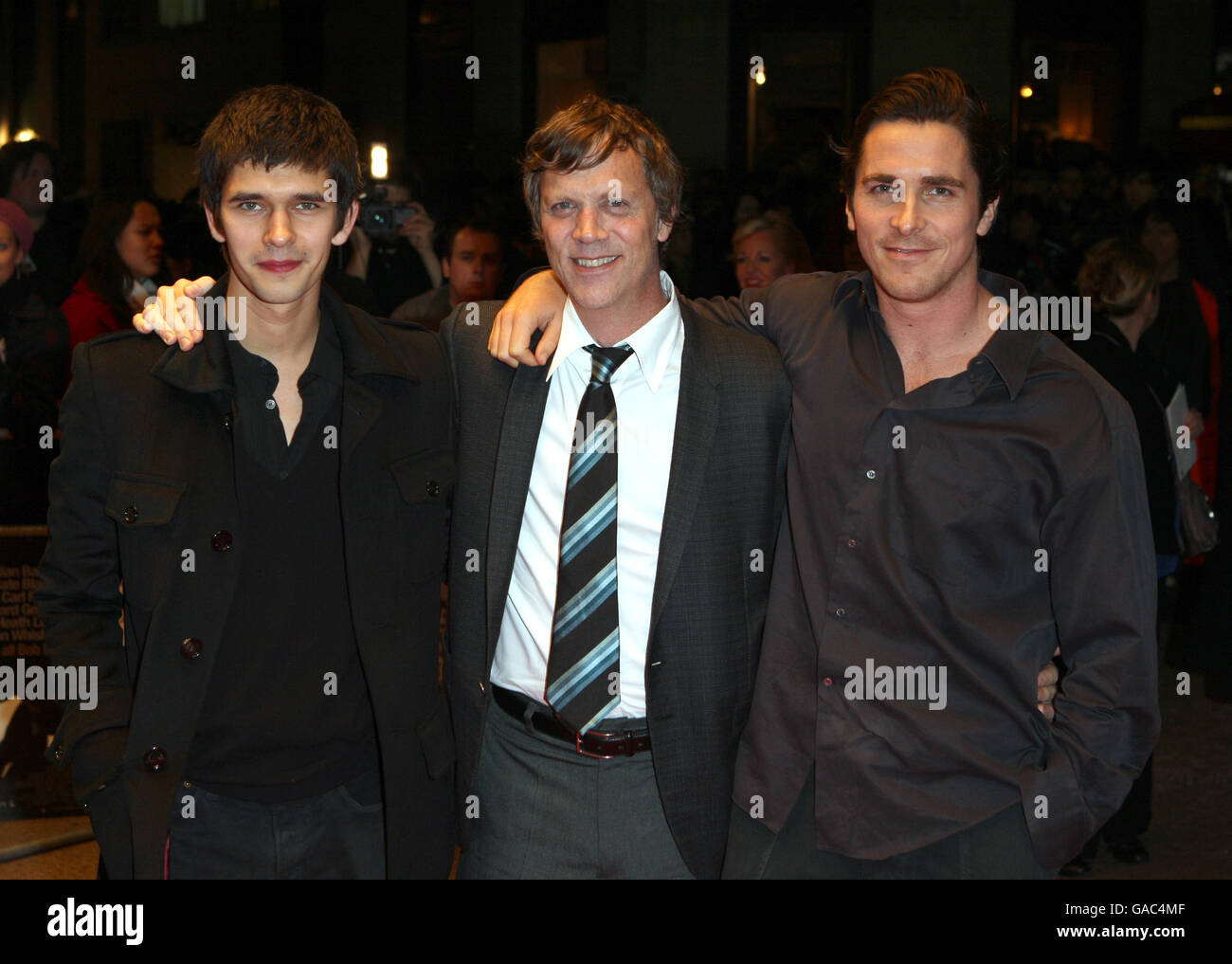 Ben Whishaw (left), Director Todd Haynes (centre) and Christian Bale ...
