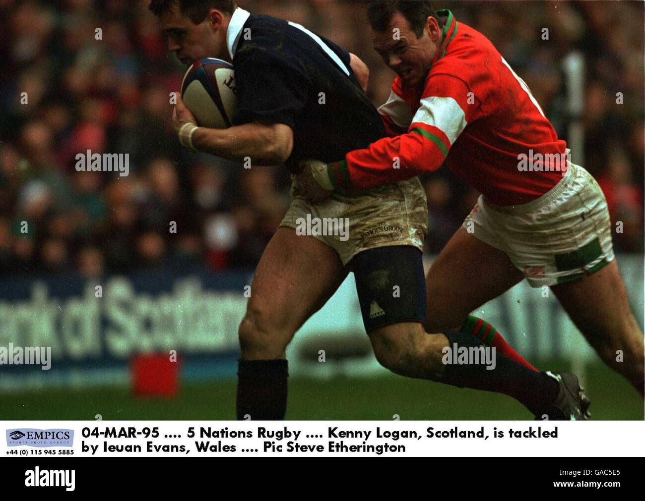 04 mar 95 5 nations rugby kenny logan hi-res stock photography and ...