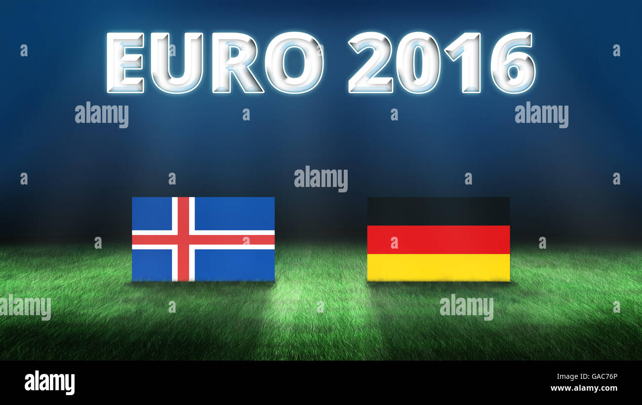 Euro 2016 Iceland vs Germany background Stock Photo - Alamy