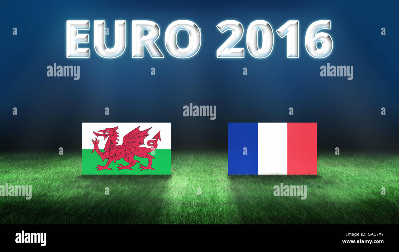 Euro 2016 Wales vs France background Stock Photo - Alamy