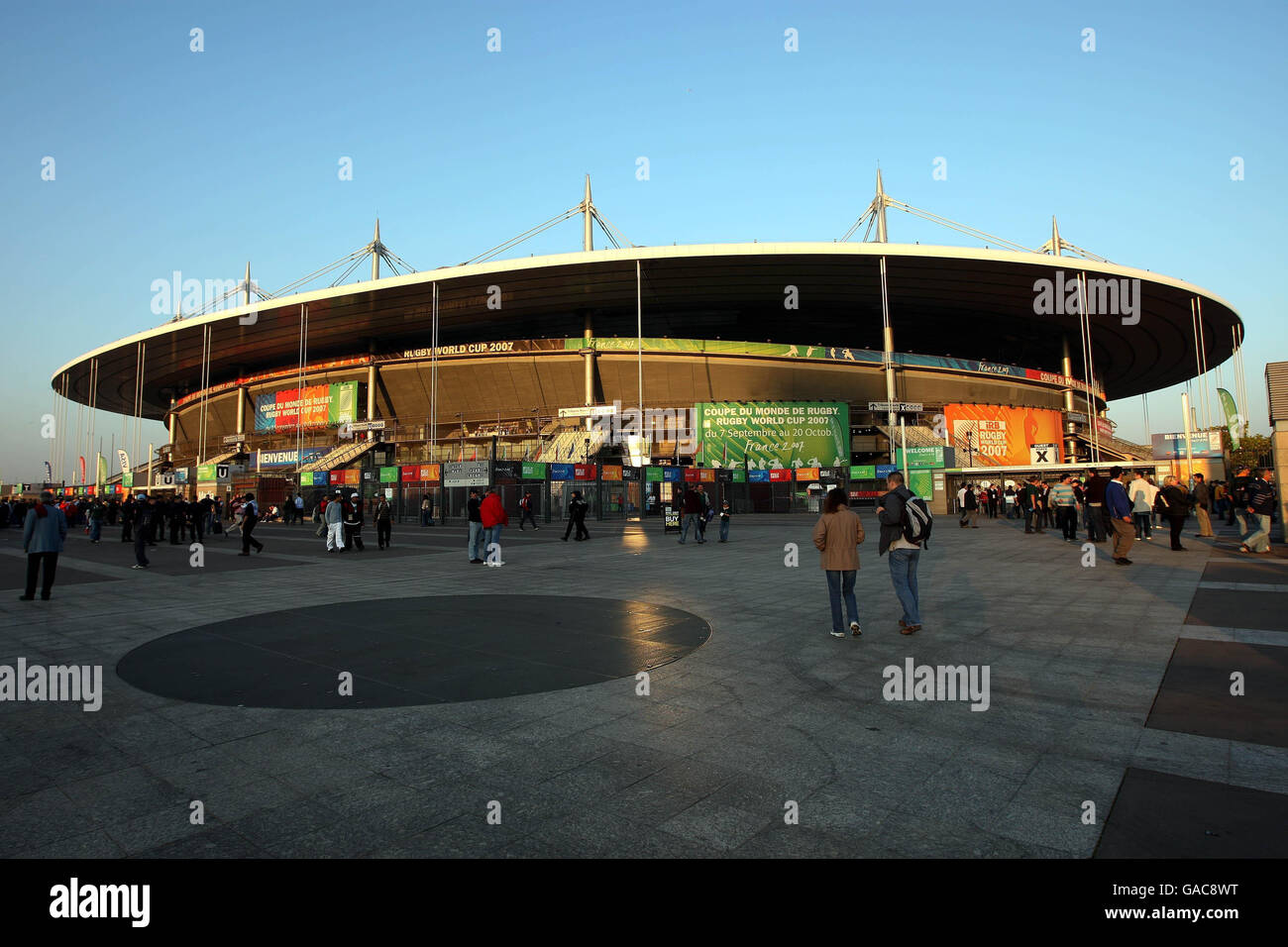 A general view showing the exterior of the Stade de France Stadium ...