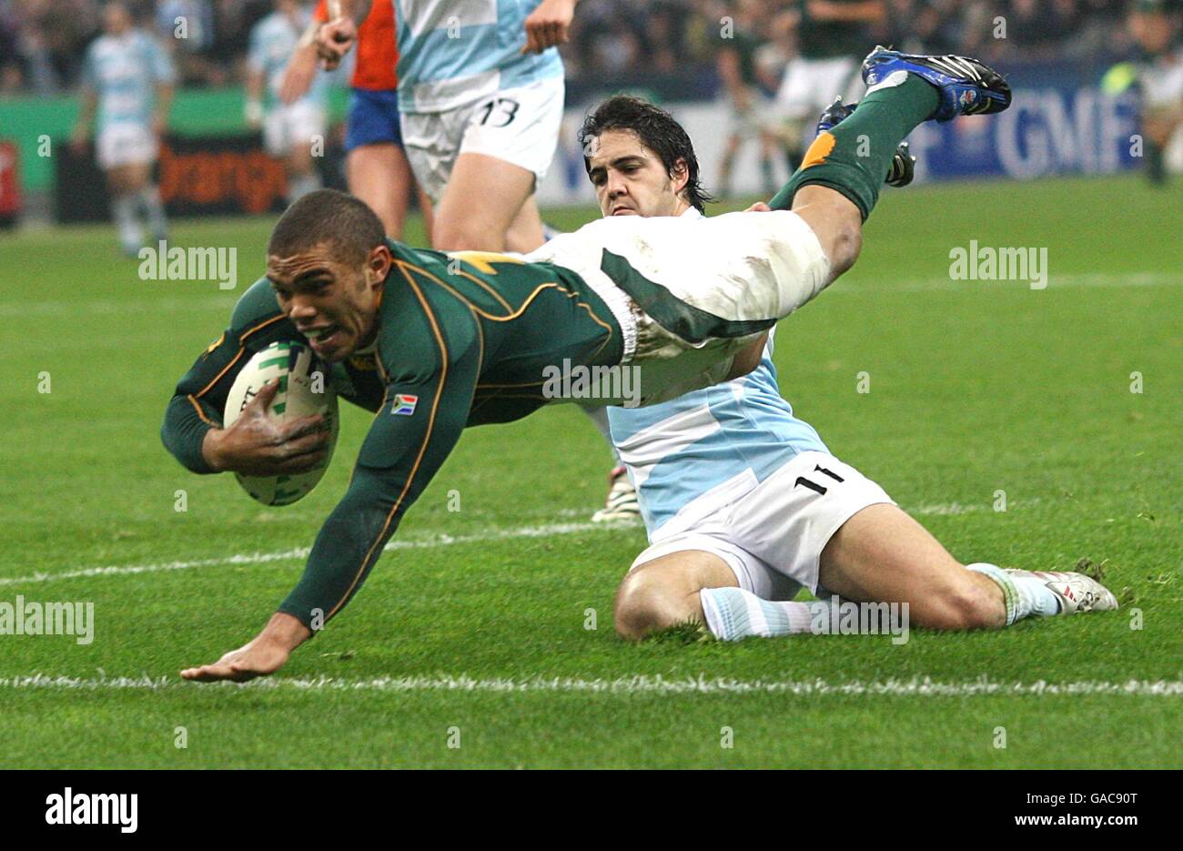 South africas bryan habana scores hi-res stock photography and images ...