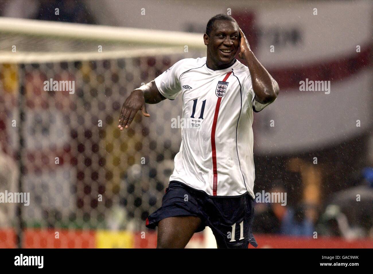 Emile heskey celebrates scoring for england hi-res stock photography ...