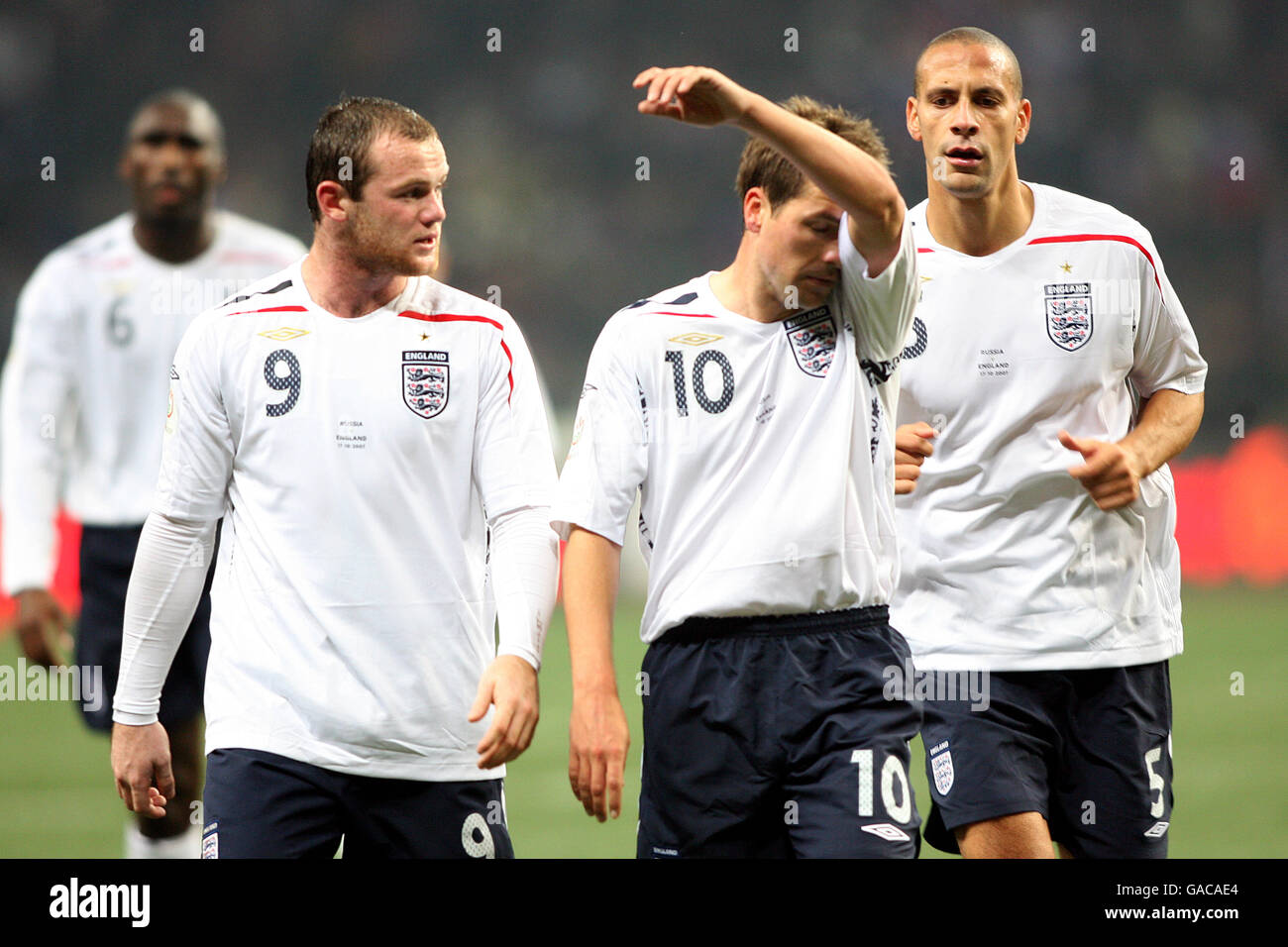 England's Wayne Rooney, Michael Owen and Rio Ferdinand look dejected ... England's Wayne Rooney, Michael Owen and Rio Ferdinand look dejected ...