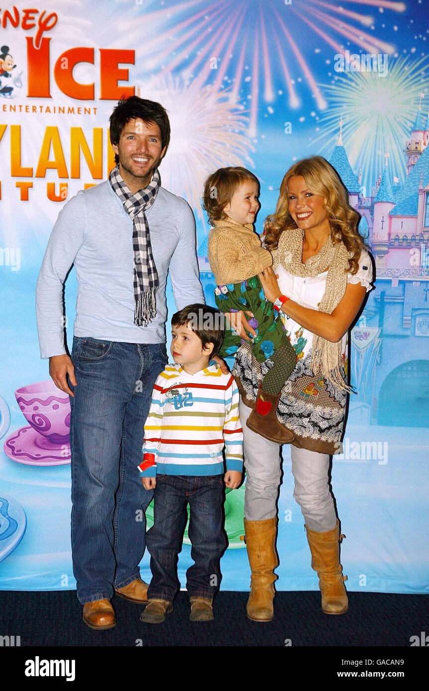 Melinda Messenger, husband Wayne Roberts, their son Flynn and daughter ...