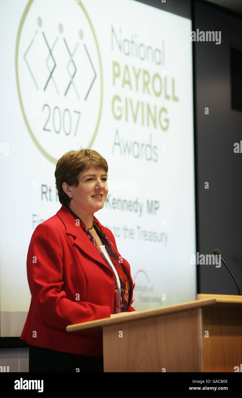 Rt Hon Jane Kennedy MP speaks at first National Payroll Giving Awards ...