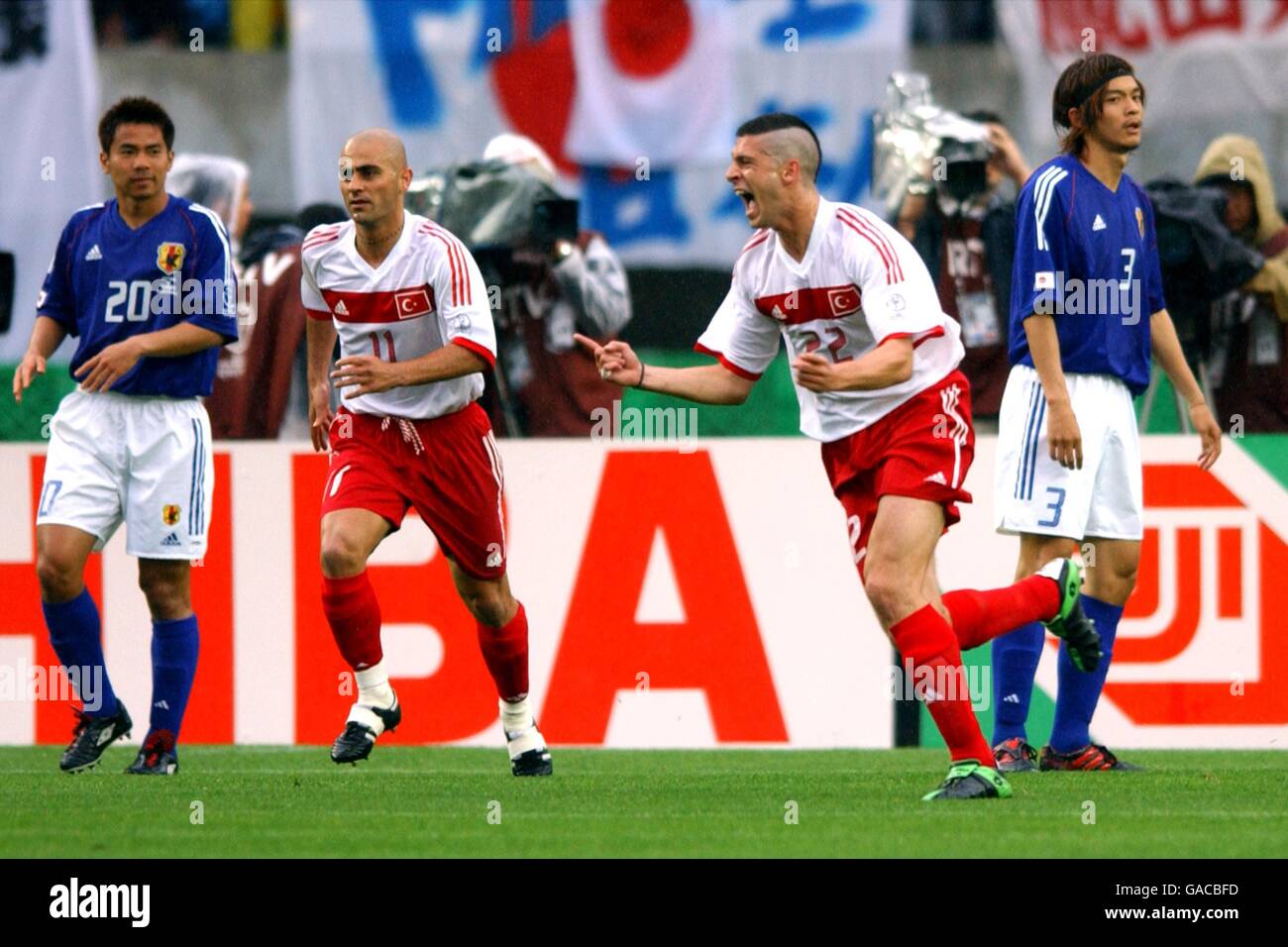 Turkey's Umit Davala celebrates scoring their winning goal as Japan's ...