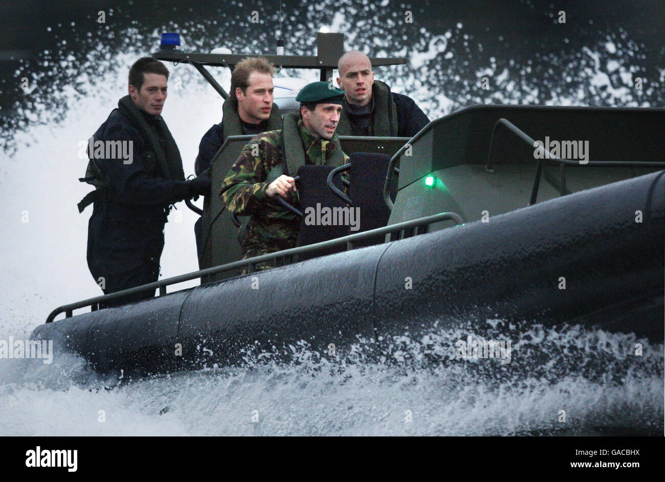 Prince William is taken by Royal Marines on an ORC boat for a tour of ...