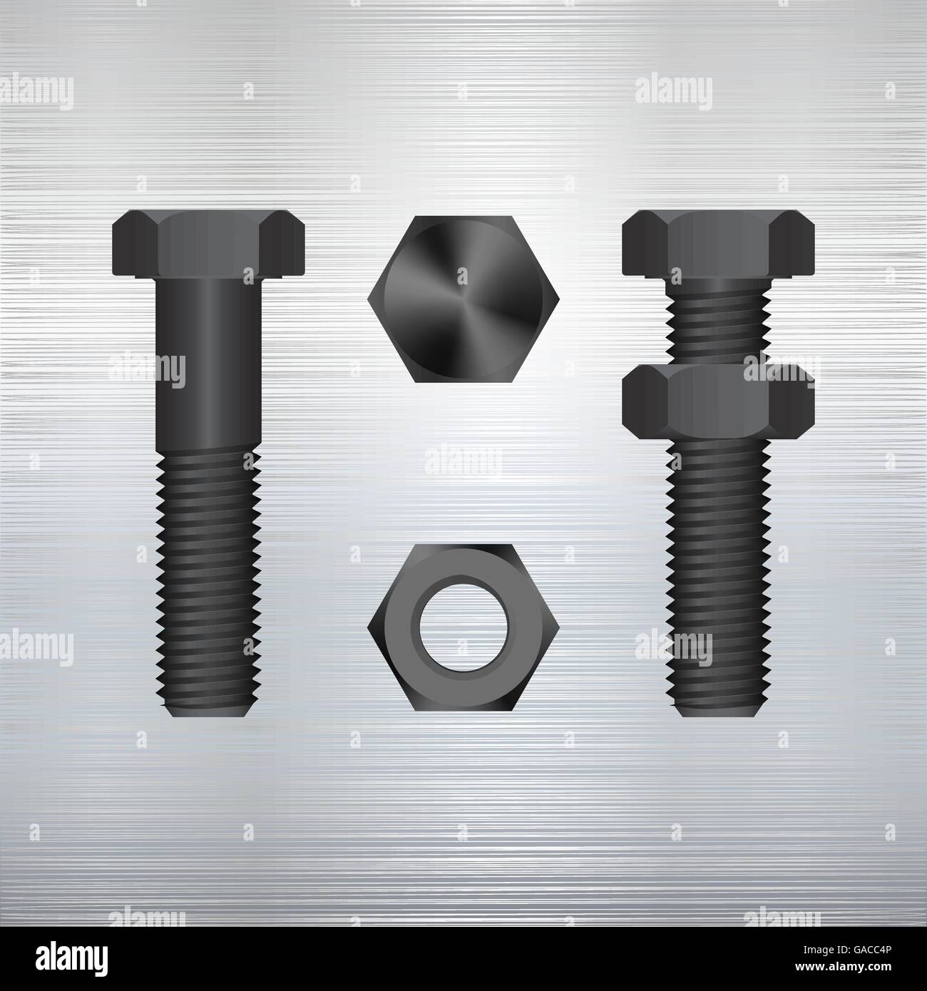 screw on a metal background. Vector illustration Stock Vector Image ...