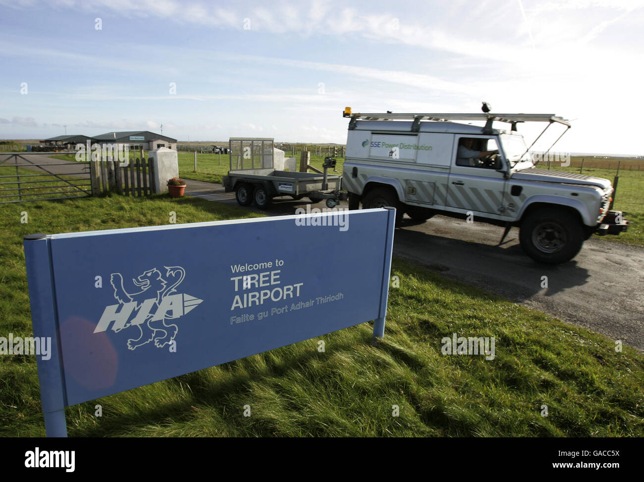 Isle of Tiree views. General view of Tiree airport on the isle of Tiree ...