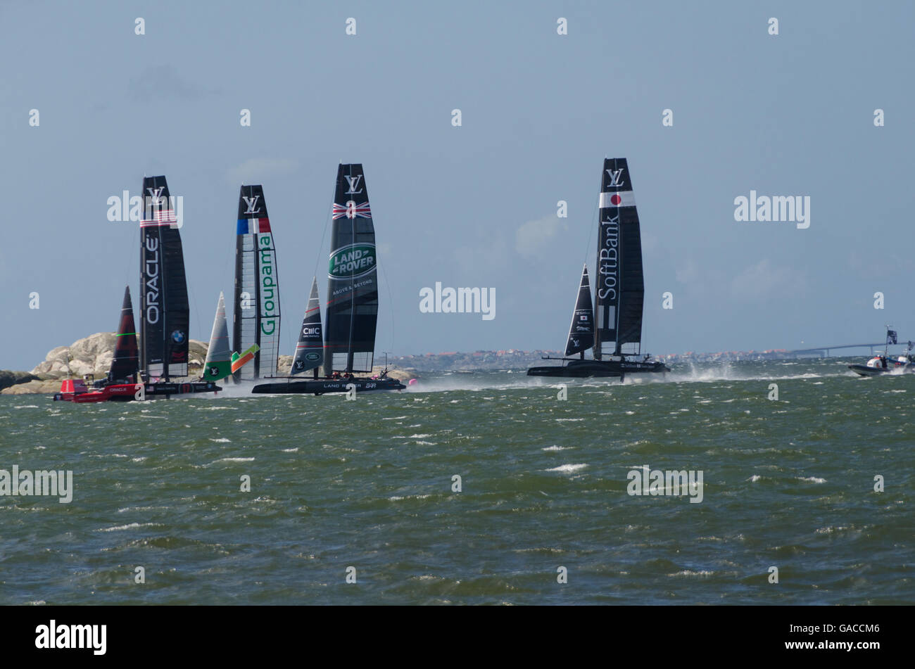 very fast boat sailng in americas cup in the competition in Gothenburg ...