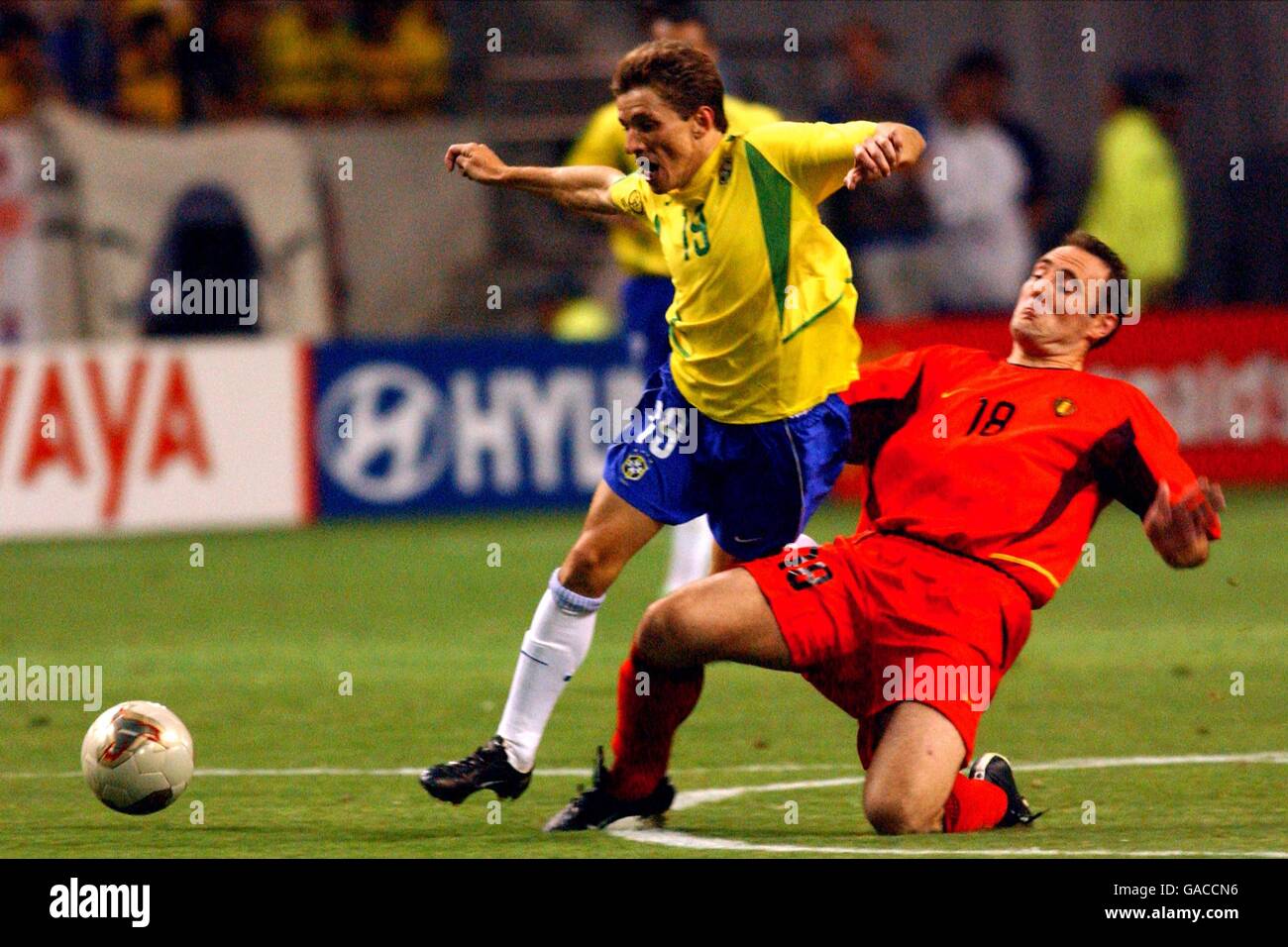 Soccer - FIFA World Cup 2002 - Second Round - Brazil v Belgium Stock ...