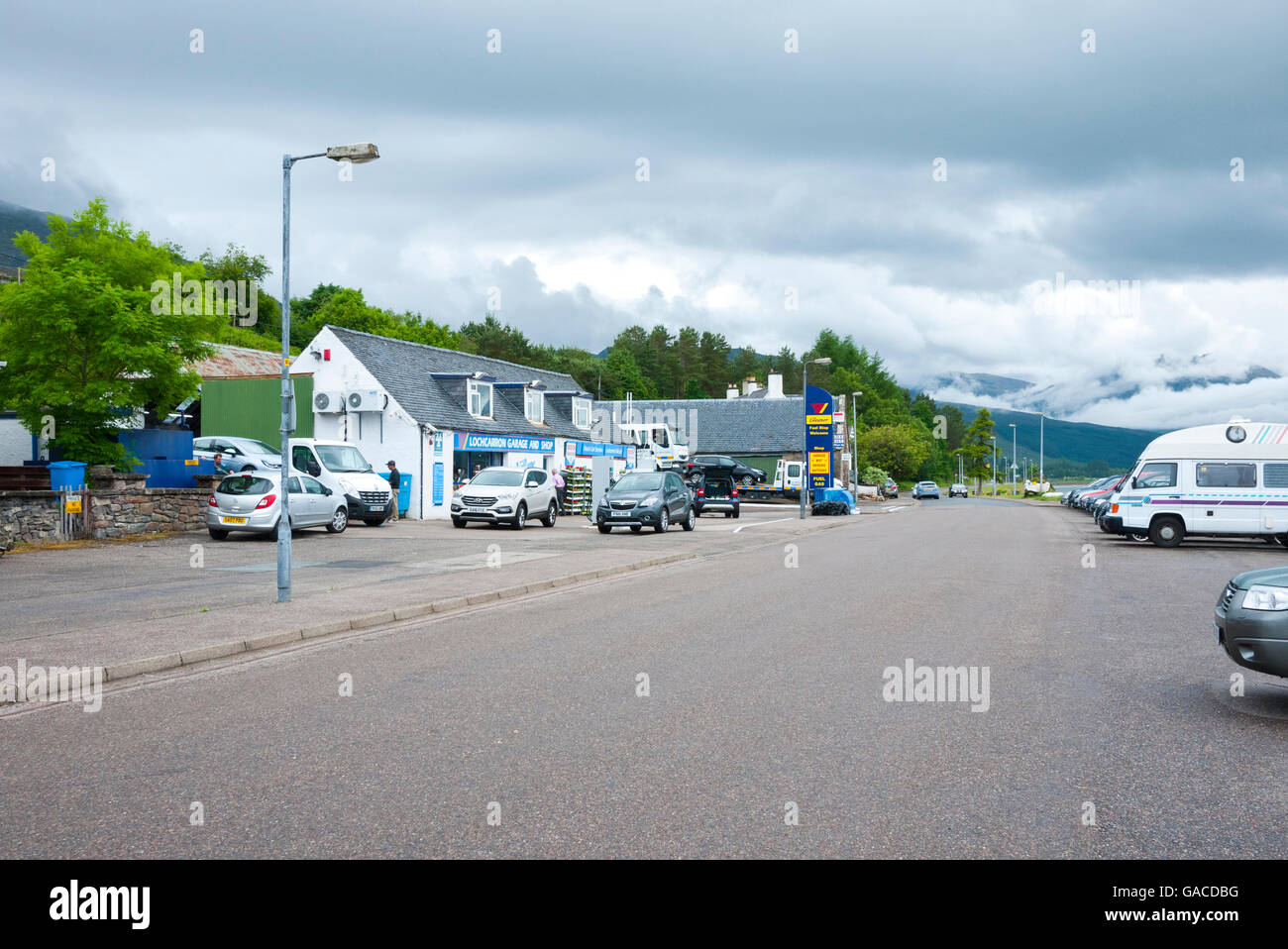 Lochcarron village on The side of Loch Carron, Highland, Scotland, UK ...