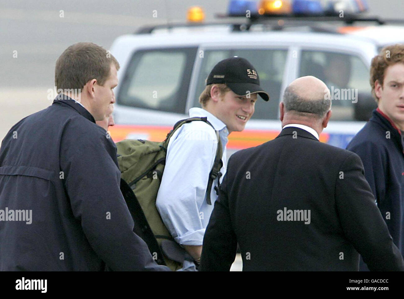 England rubgy team return the UK. Prince Harry arrives with the England ...