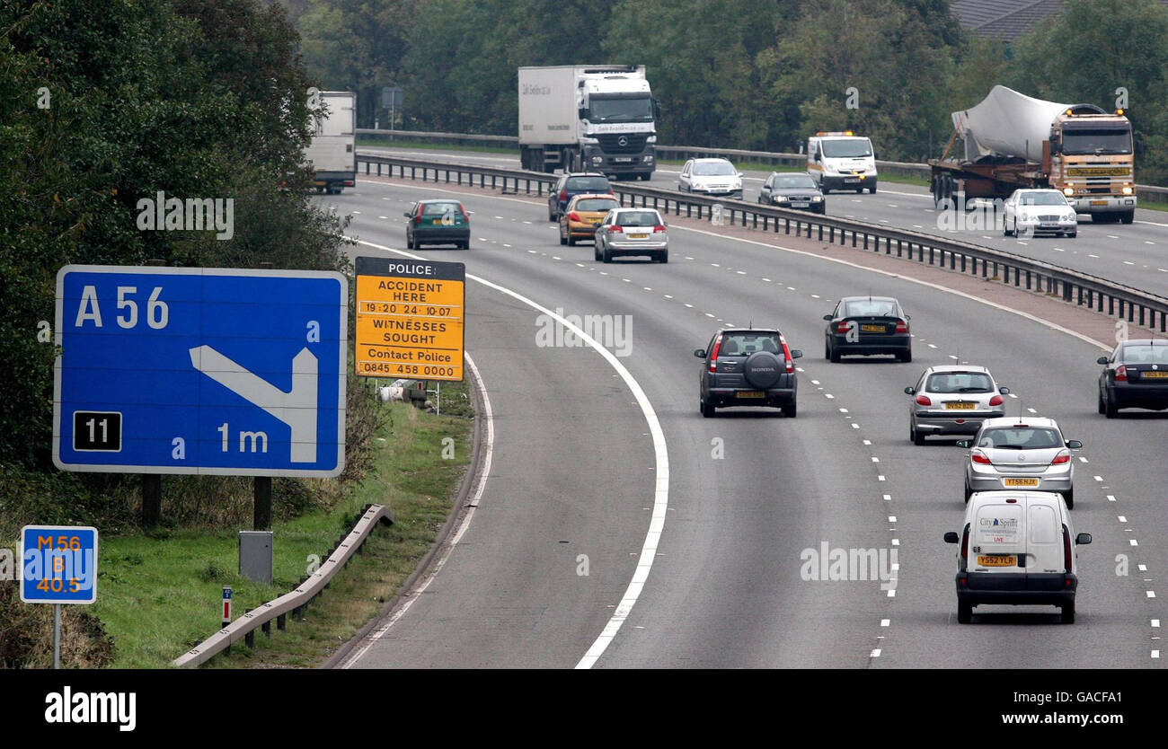 General view of the stretch of motorway where kieran coupe hi-res stock ...