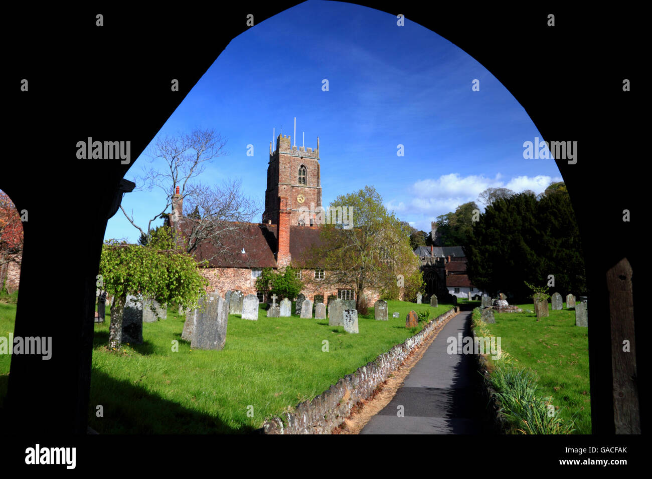 Priory Church of St George, Dunster, Somerset, seen through the ...
