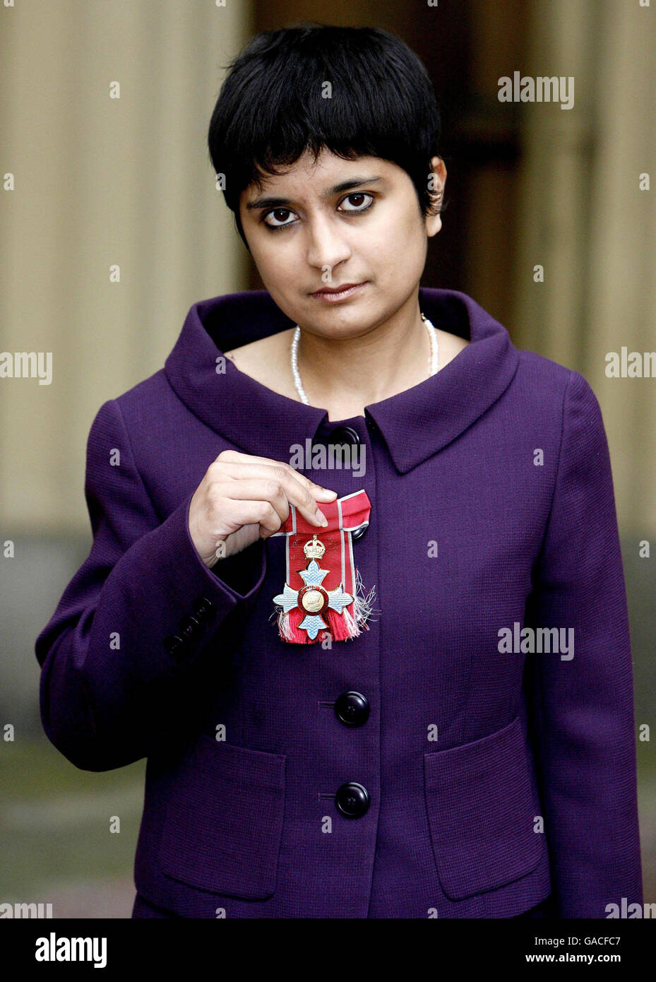The director of Liberty Shami Chakrabarti holds her CBE at Buckingham ...