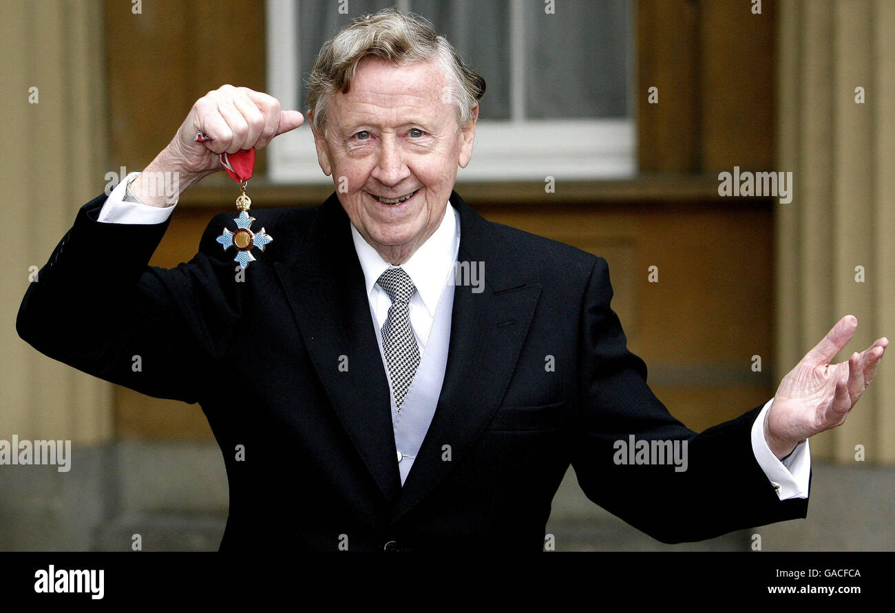 Bernard Atha holds his CBE at Buckingham Palace today, which was ...