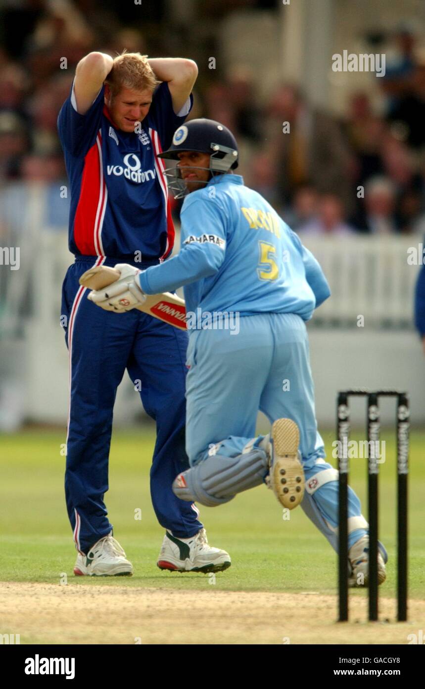Cricket - International Match - Natwest Series - England v India. l-r; England's Matthew Hoggard ...