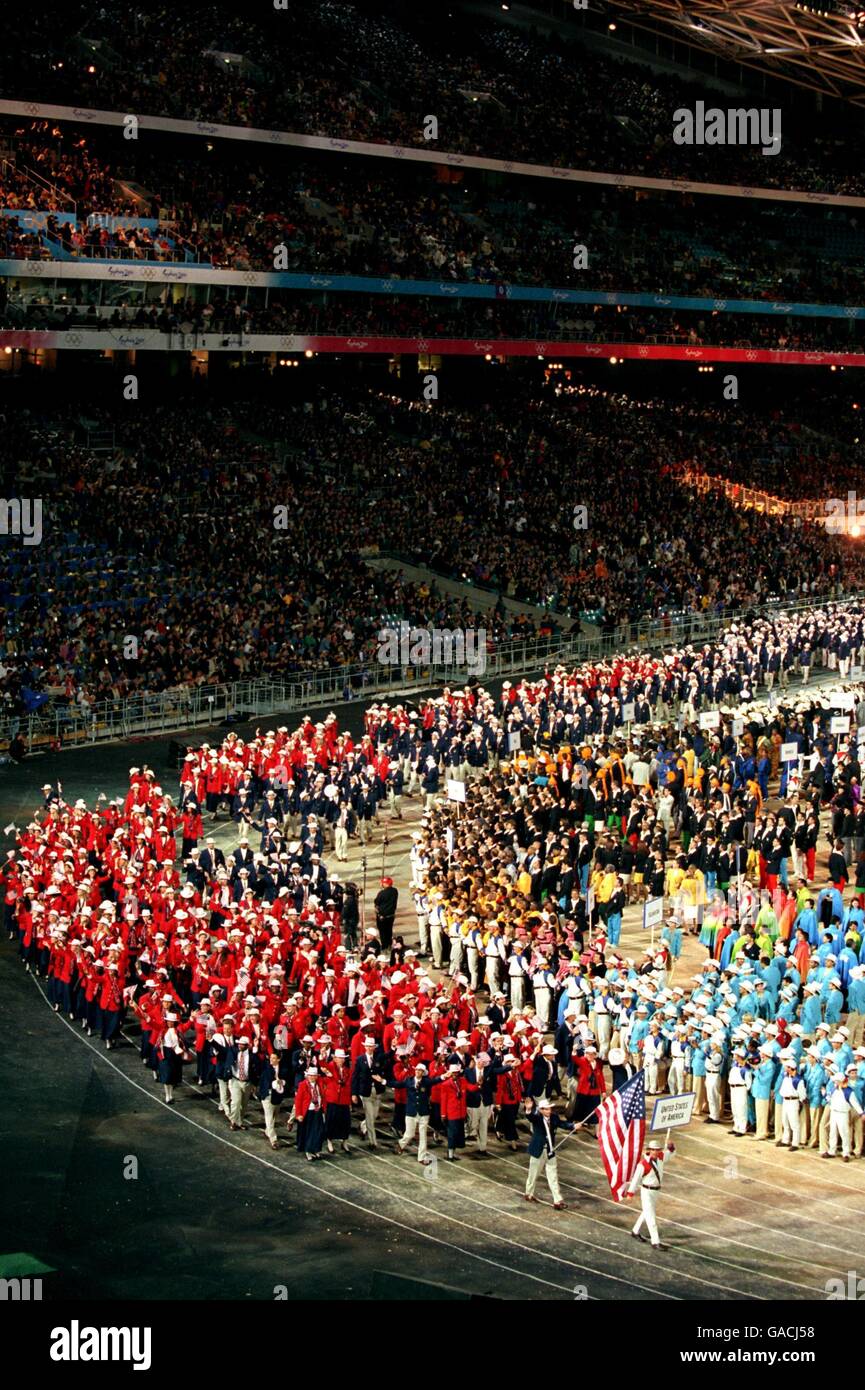 Sydney 2000 Olympics - Opening Ceremony. USA's athletes and flag bearer ...
