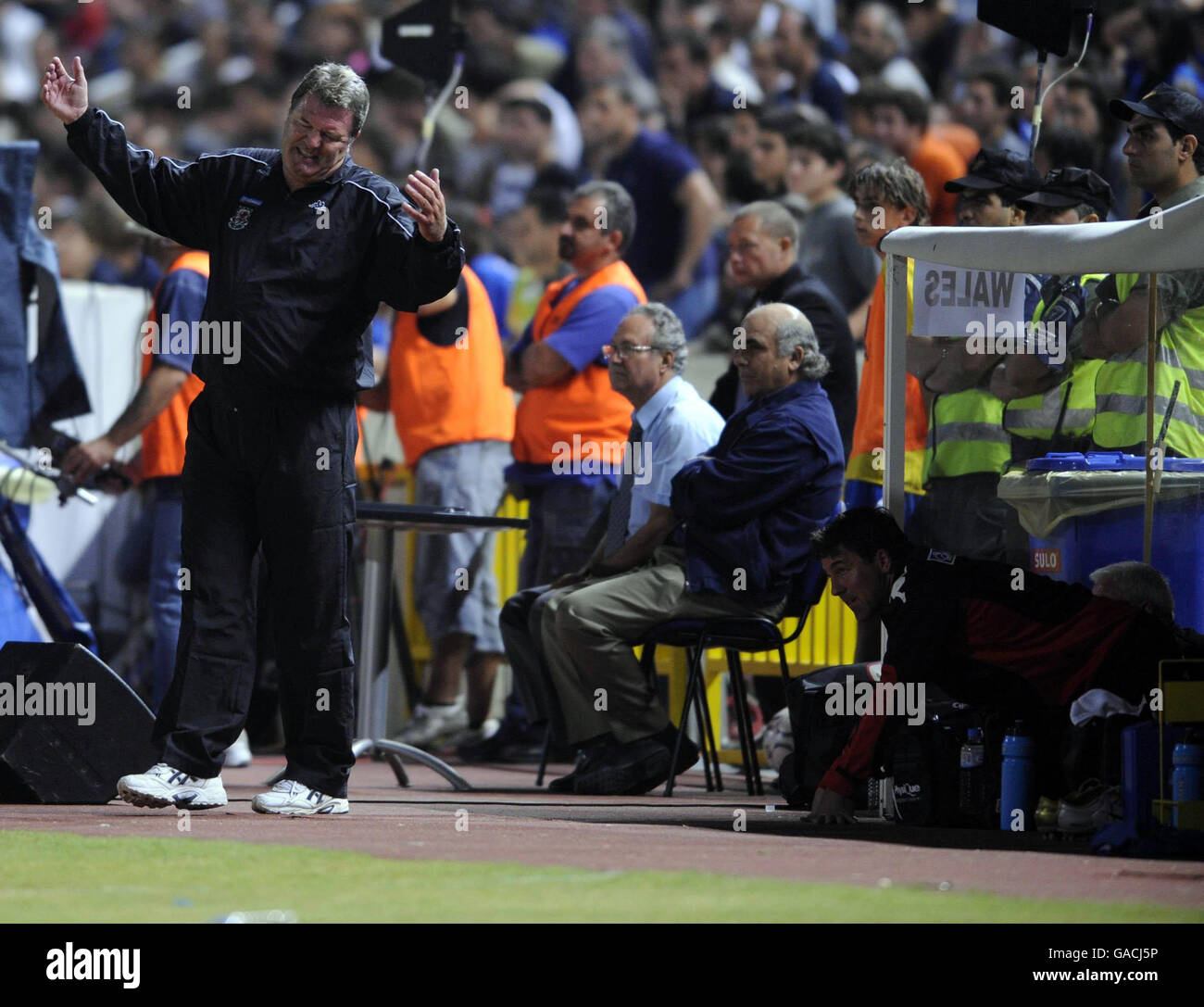 Wales manager John Toshack dejected during the UEFA European ...