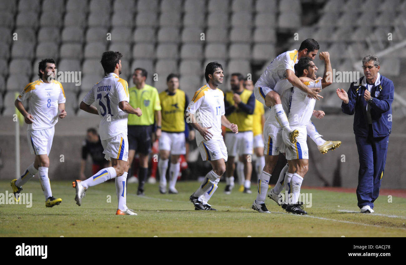 Cyprus celebrate their 1st goal during the UEFA European Championship ...