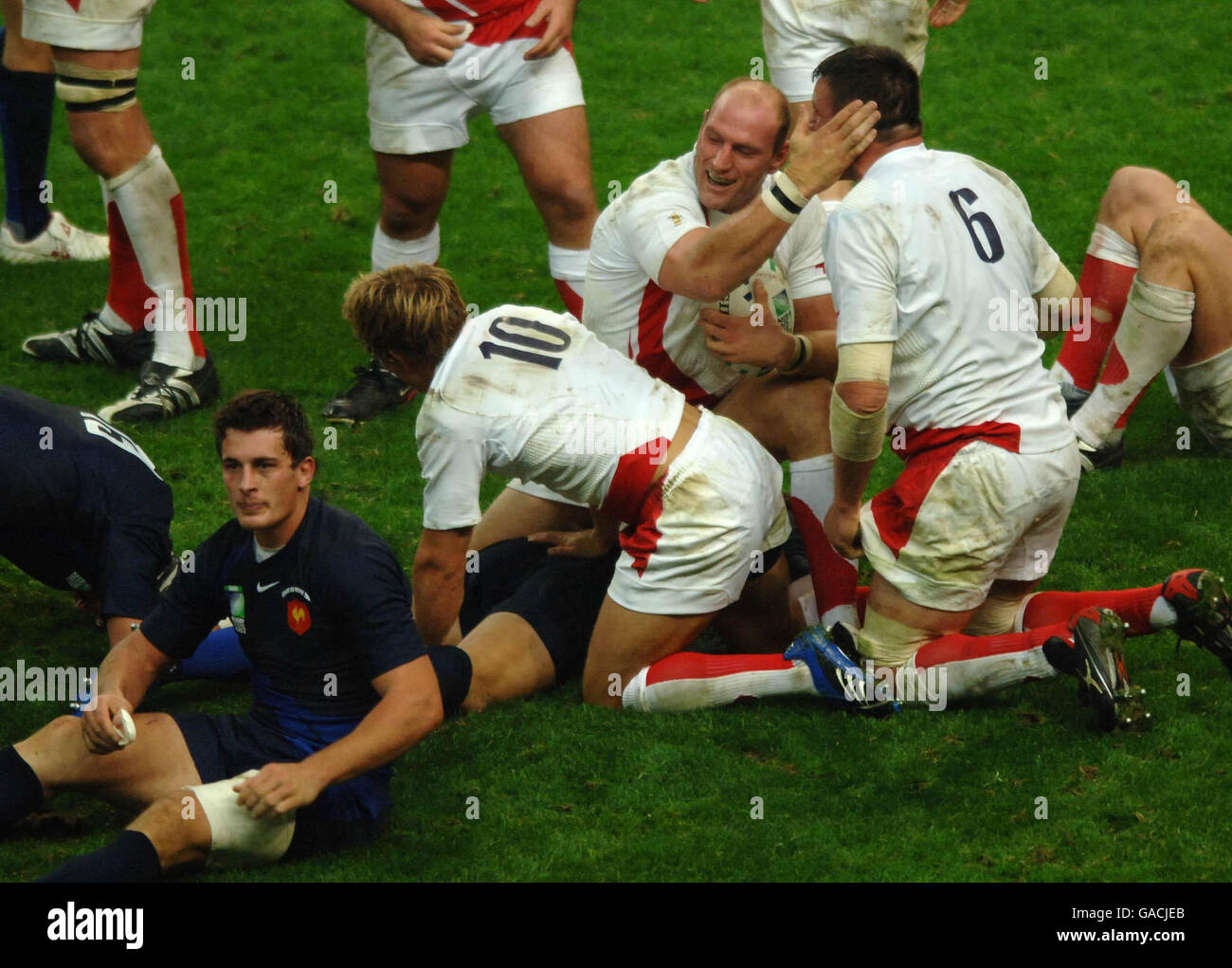 England celebrate at the final whistle during the IRB Rugby World Cup ...