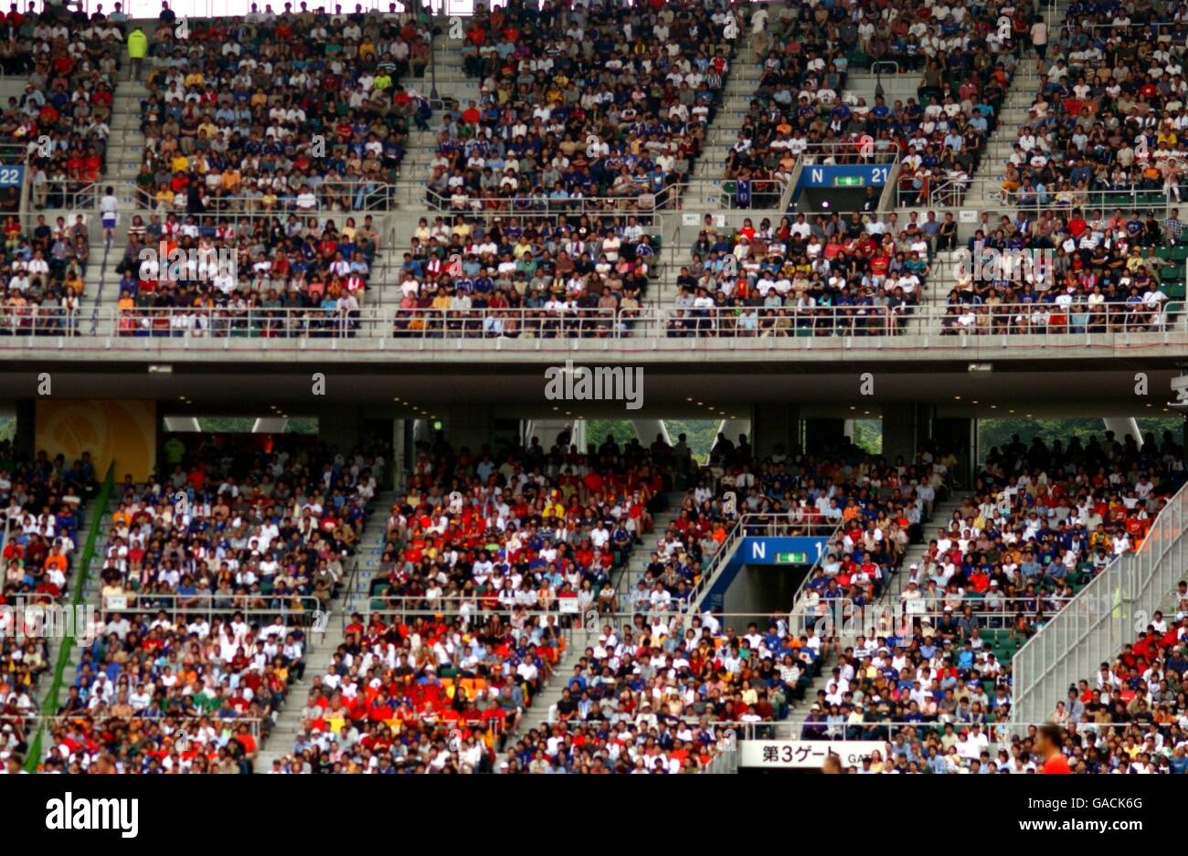 Soccer - FIFA World Cup 2002 - Group H - Belgium v Russia. Fans watch ...