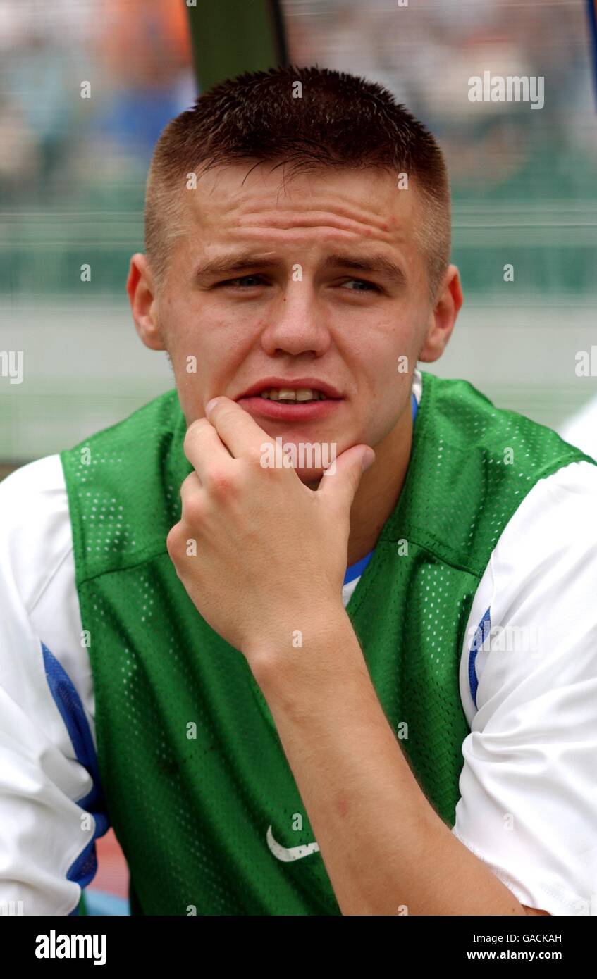Soccer - FIFA World Cup 2002 - Group H - Belgium v Russia. Ruslan Pimenov, Russia Stock Photo ...