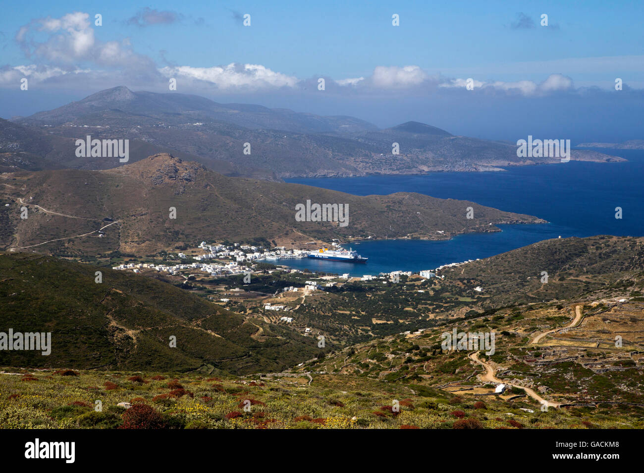 General view of Naksos Island and harbor Stock Photo - Alamy