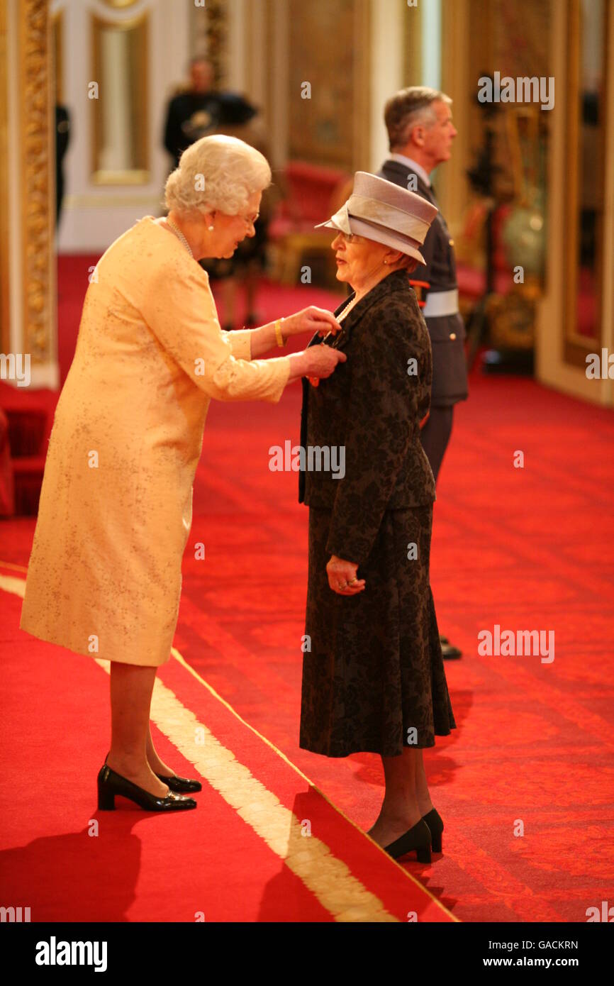 Mrs. Mary Lovell, from Richmond, receives an MBE from The Queen at ...