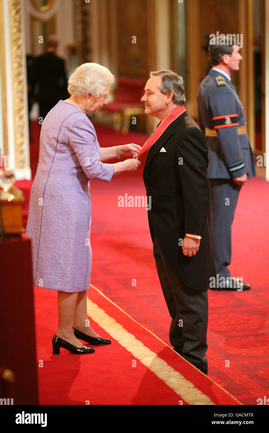Mr. Richard Brown, from Derby, is made a CBE by The Queen at Buckingham ...