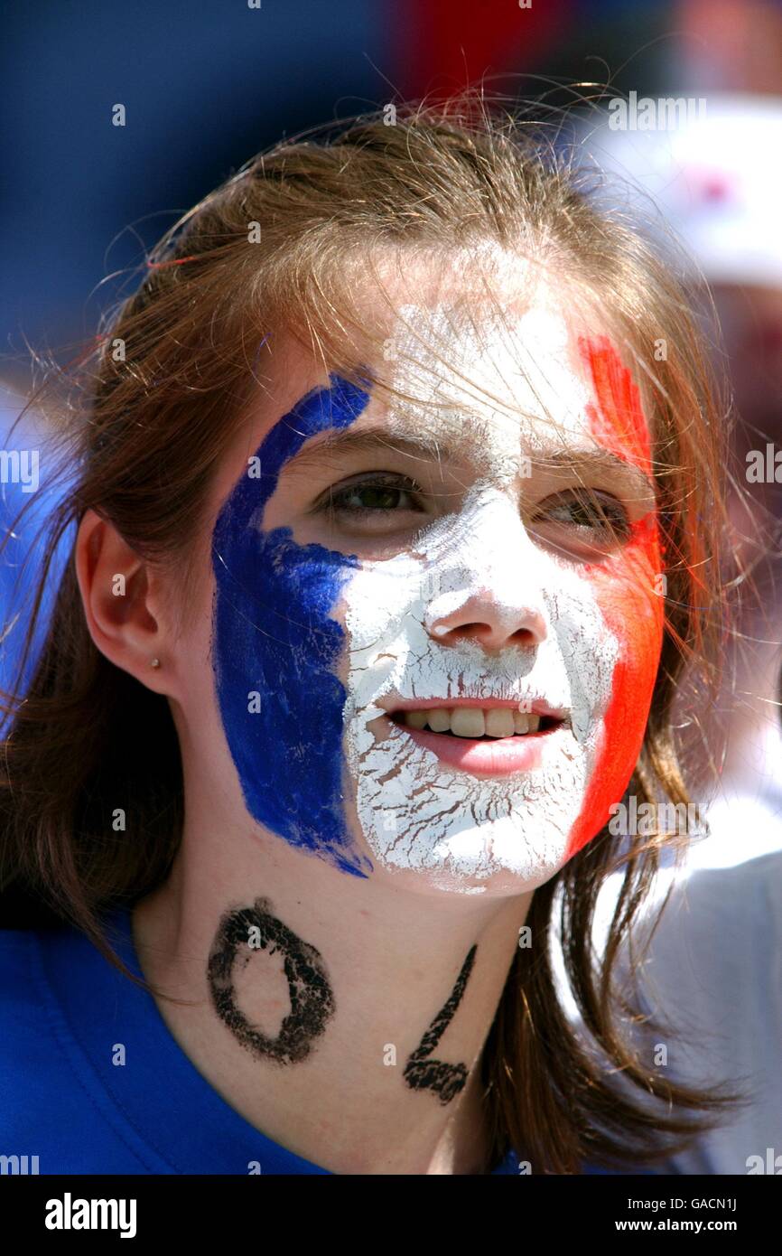 Soccer - FIFA World Cup 2002 - Group A - Denmark v France. France fan ...