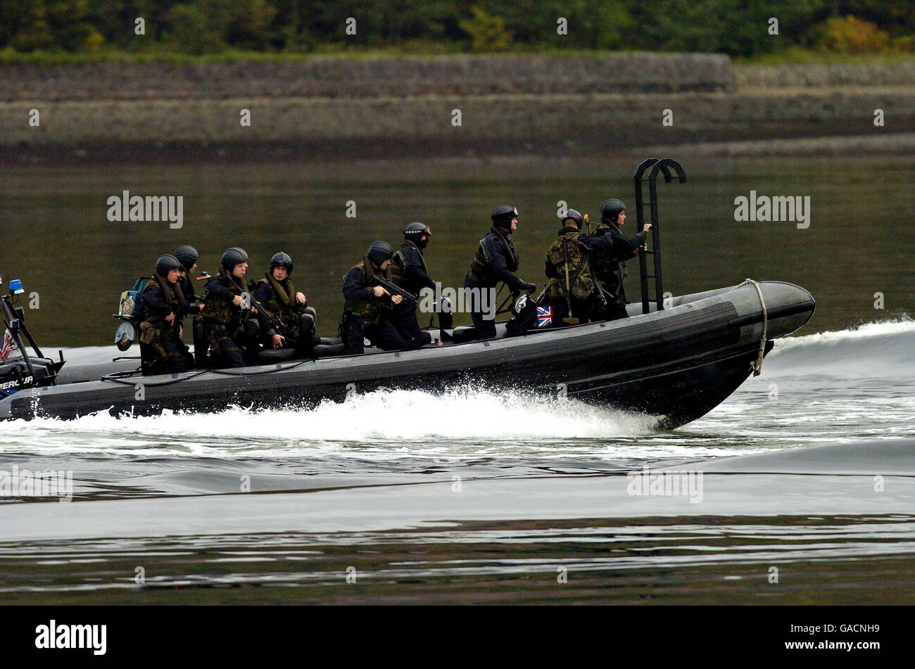 Prince William is taken by Royal Marines on an ORC boat for a tour of ...