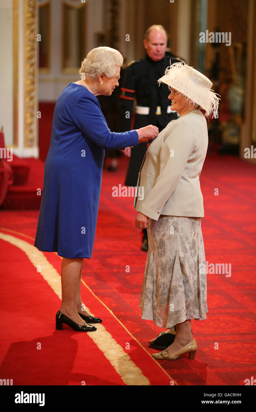 Mrs Leonora Howe, from Glenrothes, is made an MBE by The Queen at ...