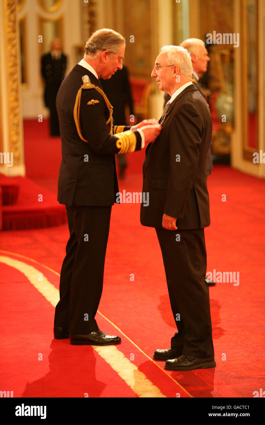 Mr. John Smith from Malmesbury is made an MBE by the Prince of Wales at ...