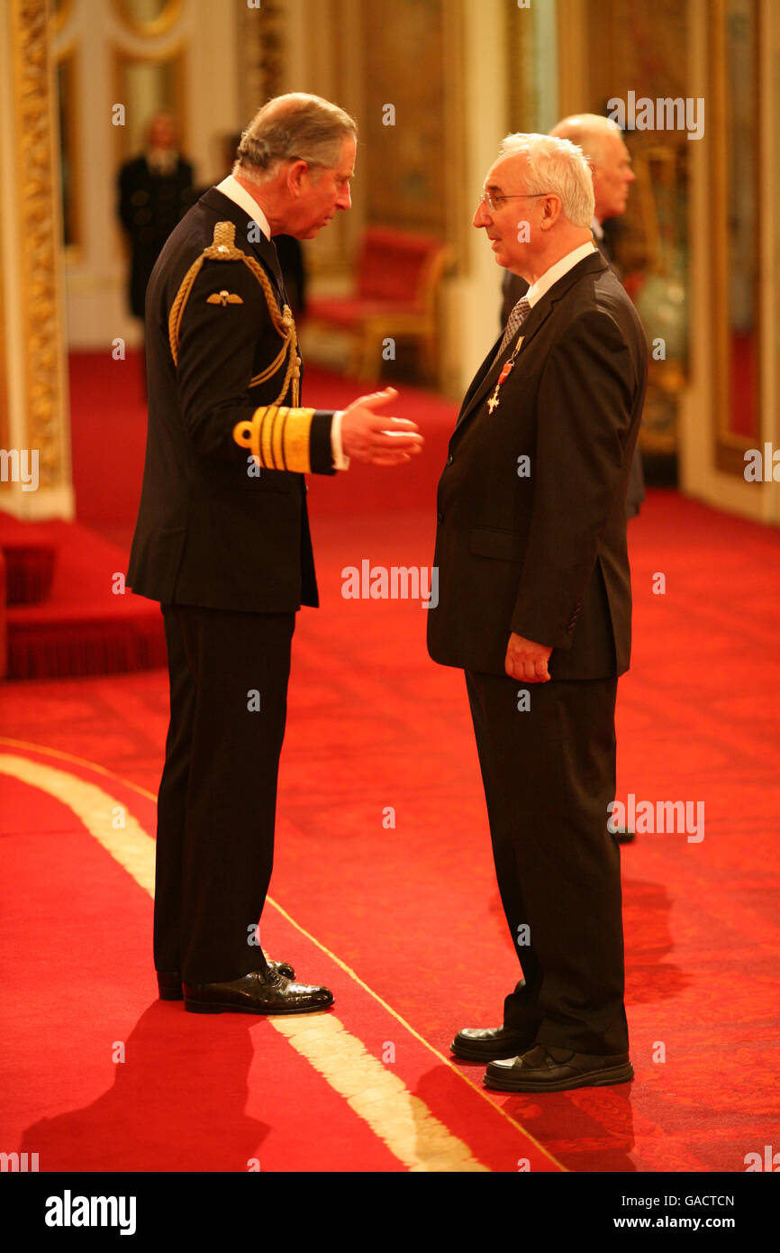 Mr. John Smith from Malmesbury is made an MBE by the Prince of Wales at ...