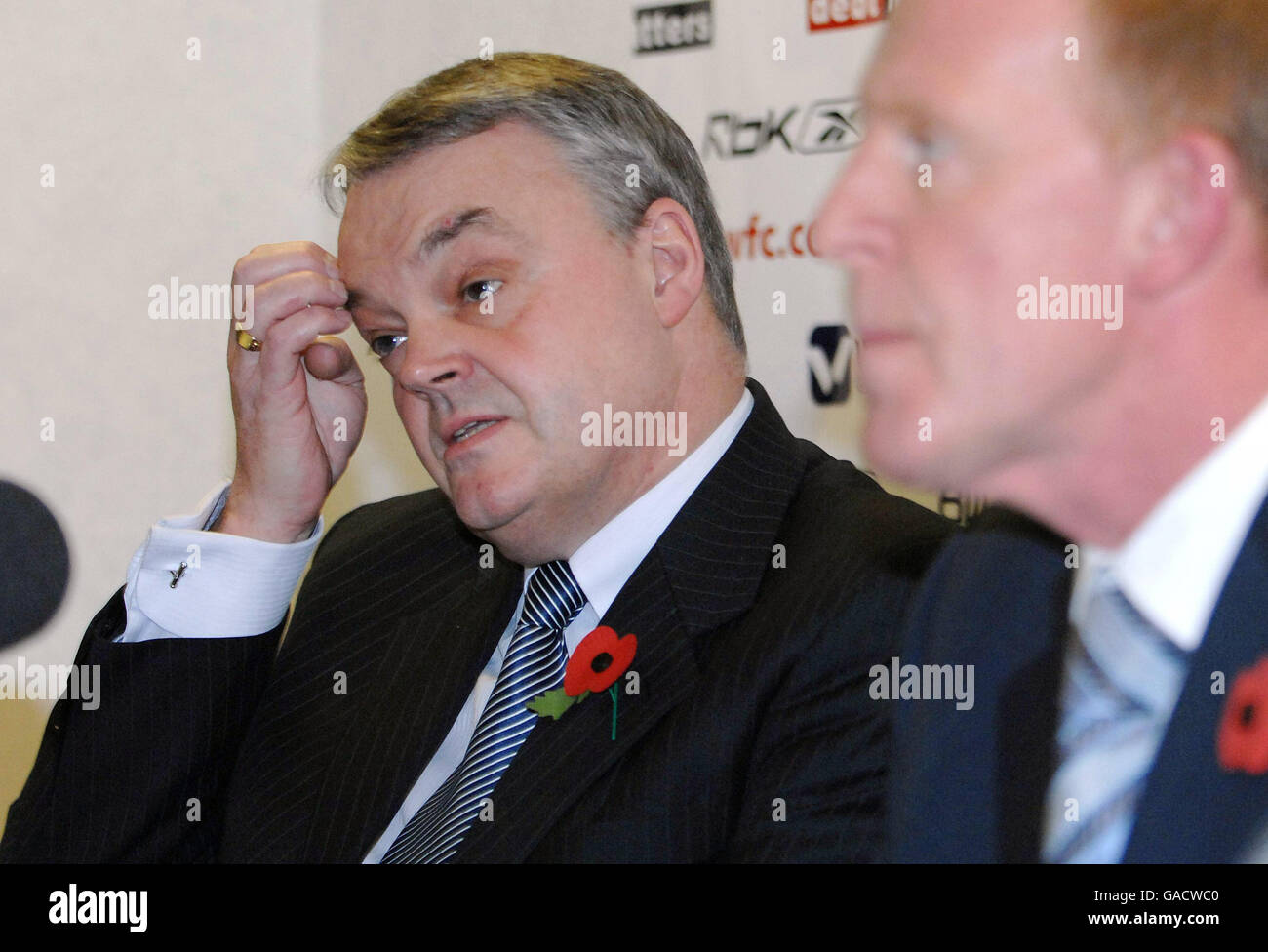Soccer - Press Conference - Gary Megson - Reebok Stadium Stock Photo ...