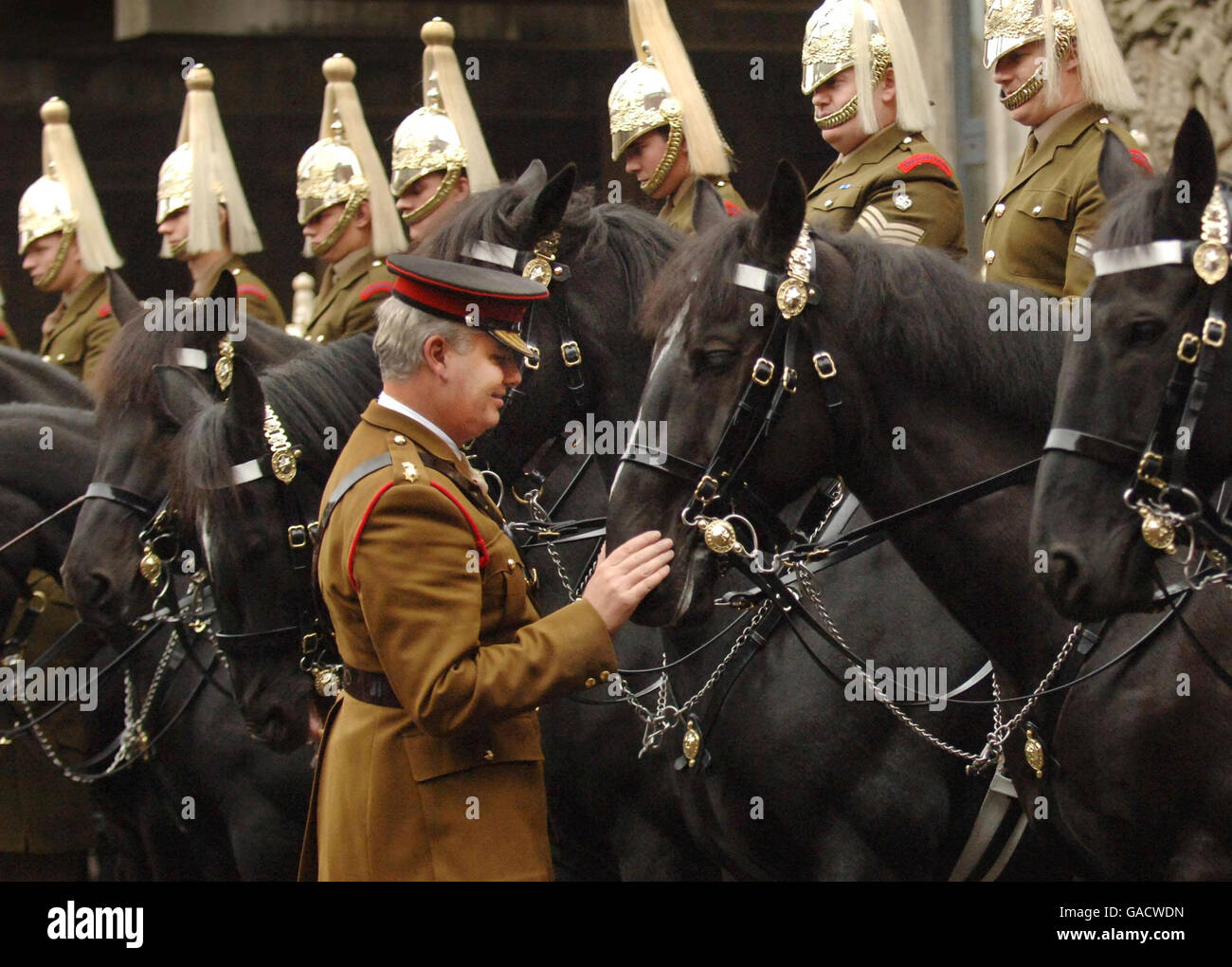 Lt Col Ralph Griffin LG Commanding Officer inspects the Household ...