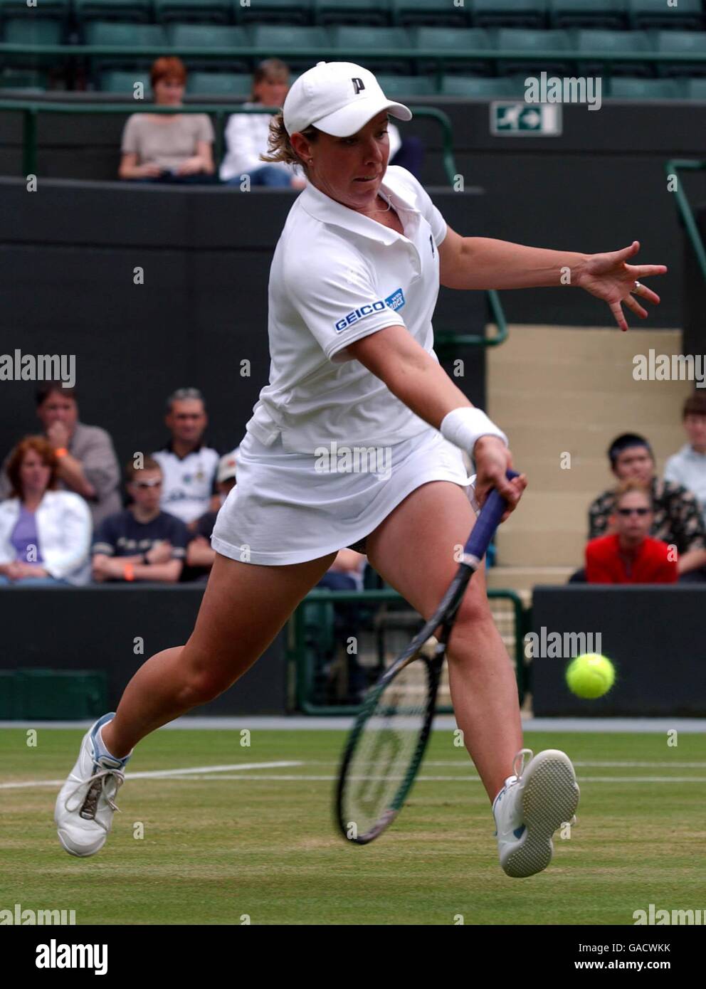 Tennis - Wimbledon 2002 - Fourth Round. Lisa Raymond in action against ...