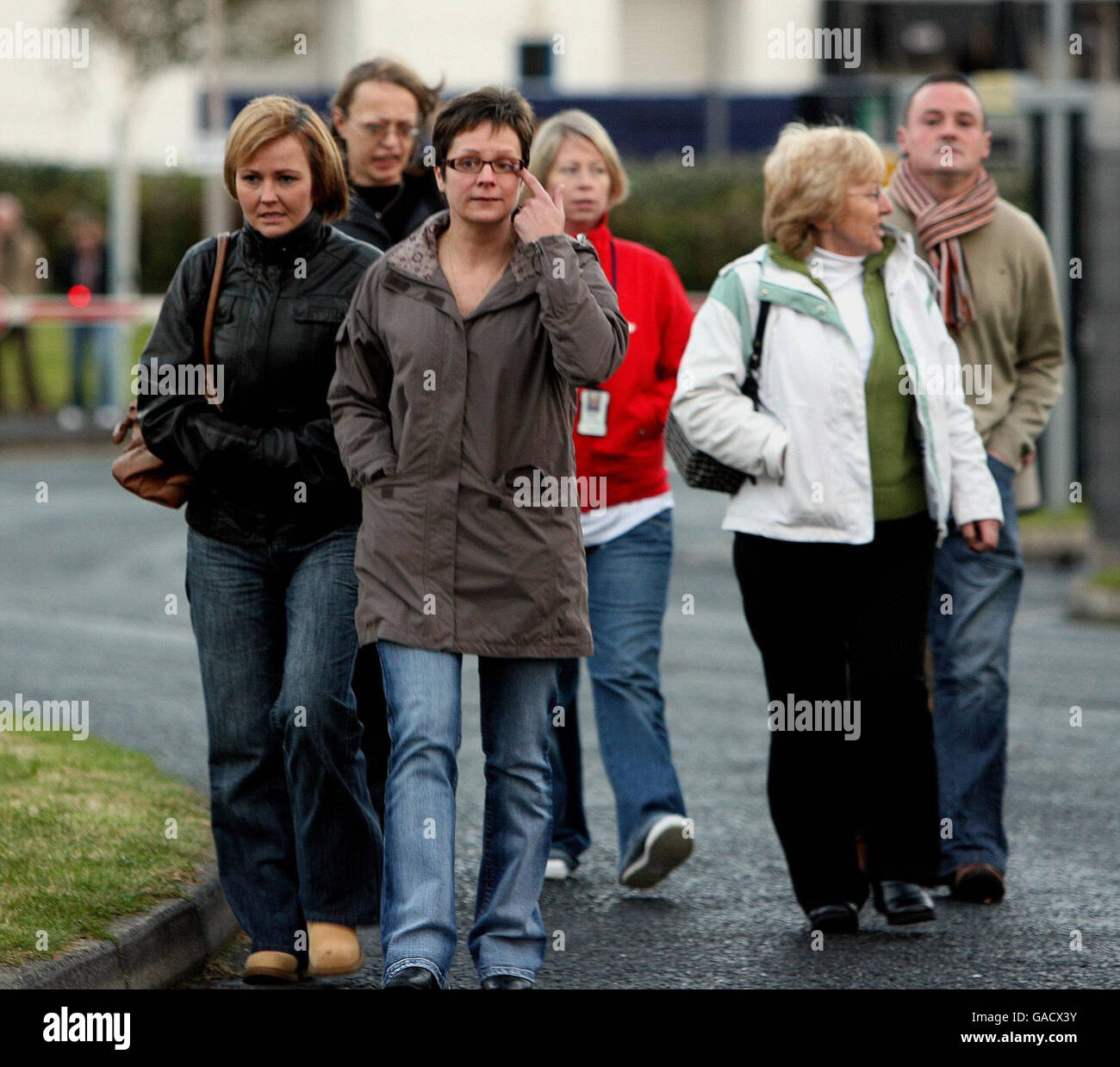 Employees of US-owned Seagate Technologies leave the company's Limavady ...