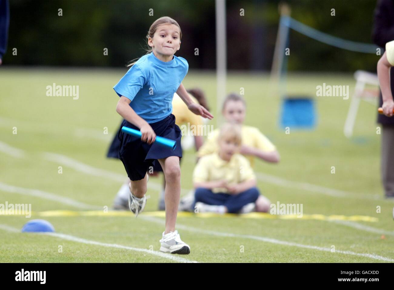 Athletics - The Elms School Sports Day. Relay race Stock Photo - Alamy