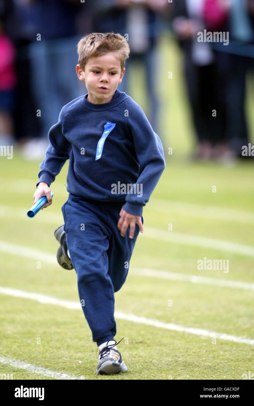 Athletics - The Elms School Sports Day. Relay race Stock Photo - Alamy